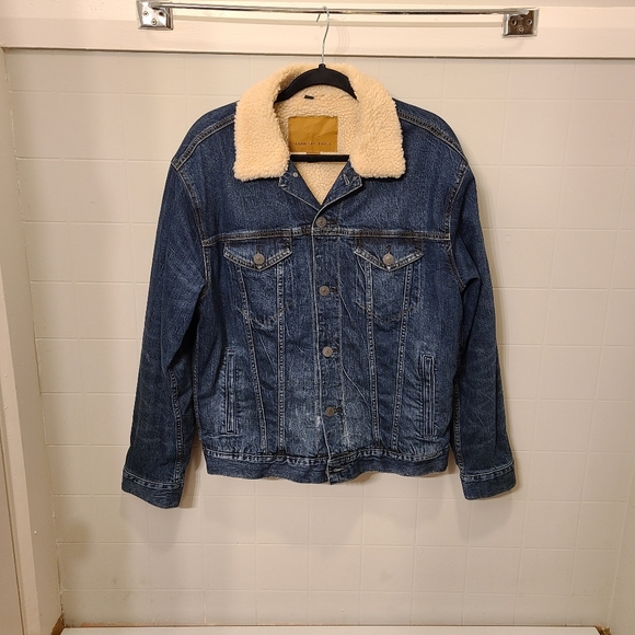 American Eagle Outfitters | Jackets & Coats | Ae Sherpa Lined Denim Jacket Size Xl Mens Medium ...